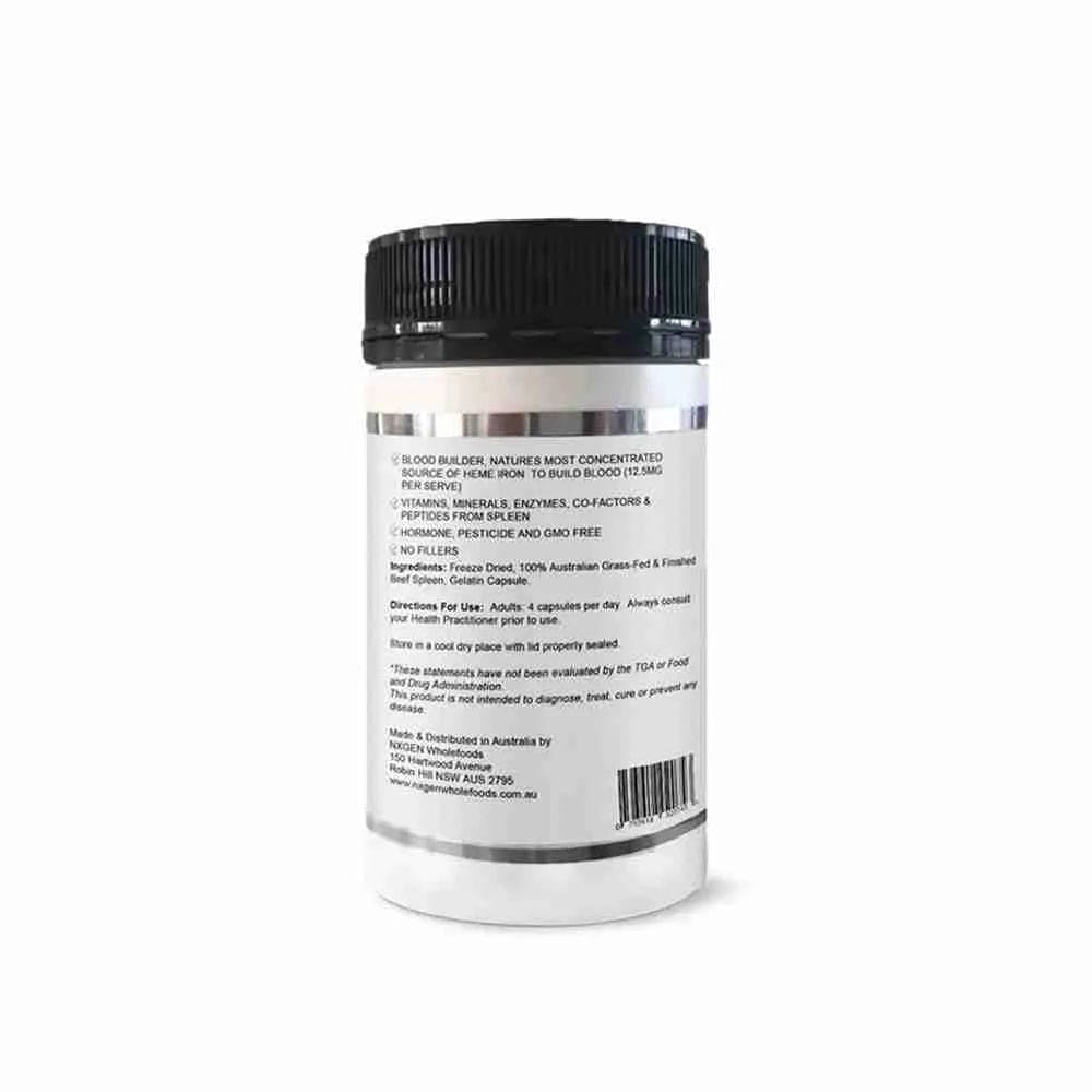 Nxgen Organic Grass Fed Beef Spleen 160 Capsules Nourishme Organics