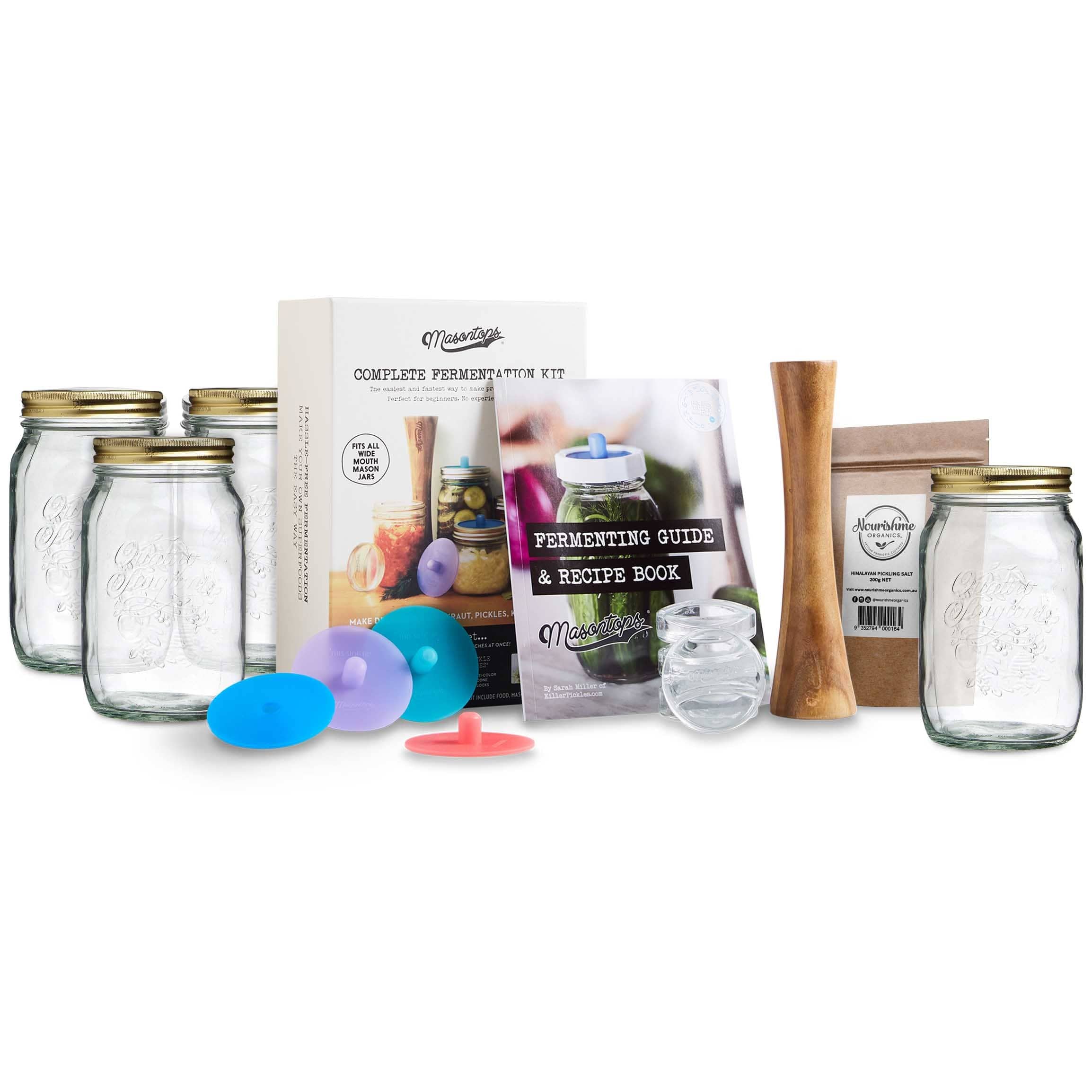 Masontops Pickle Pipe Mega Fermentation Kit (Wide Mouth) - Nourishme ...