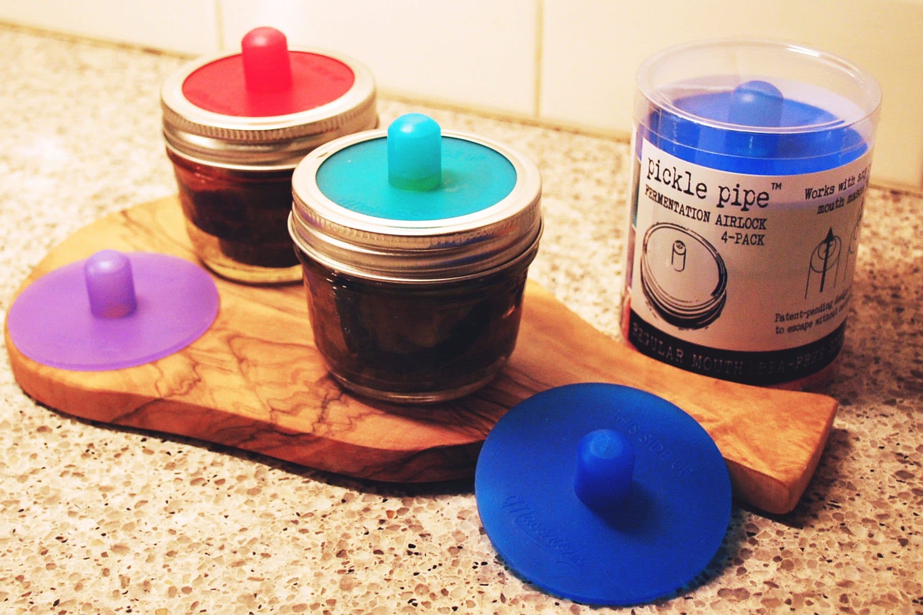 Pickle Pipe - Simple Fermentation Airlock for Mason Jars - Regular Size ...